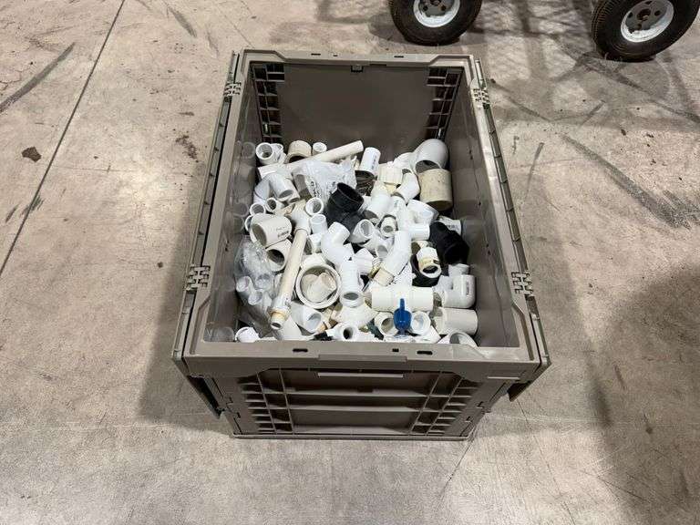 Tote of Misc PVC Fittings - Lee Real Estate & Auction Service