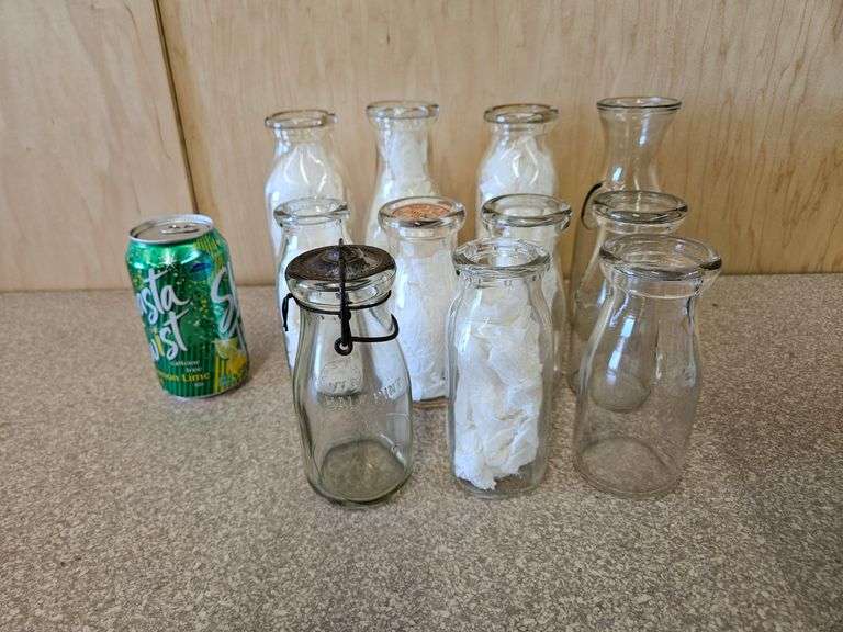 (11) Pint & Half Pint Milk Bottles - Lee Real Estate & Auction Service