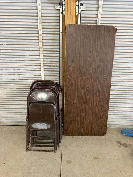 6' folding table w/10 metal card table chairs - Lee Real Estate ...