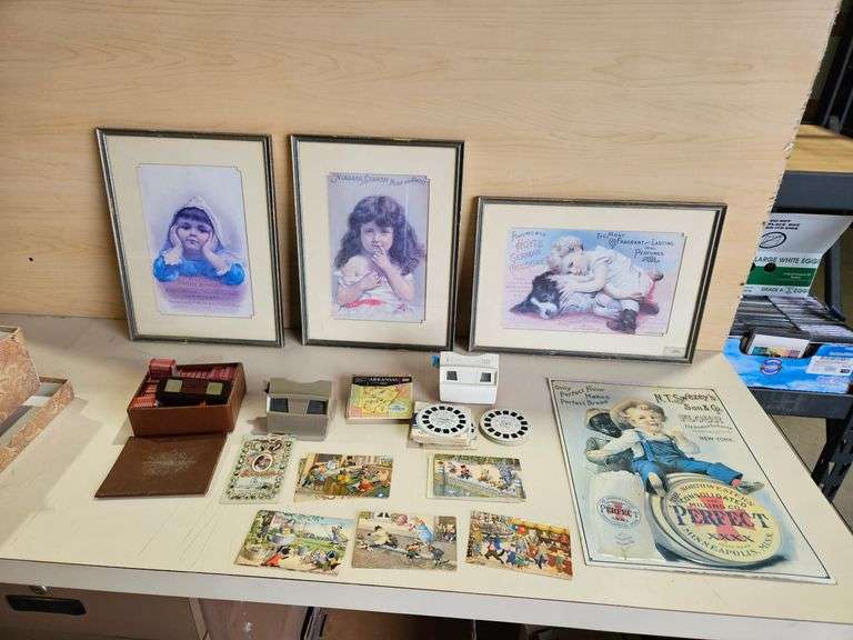 Vintage Prints, Tin Sign, View Masters - Lee Real Estate & Auction Service