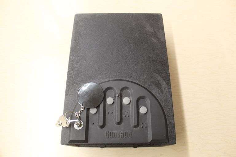Gun Vault Mini Safe w/ keys works as should - Lee Real Estate & Auction ...
