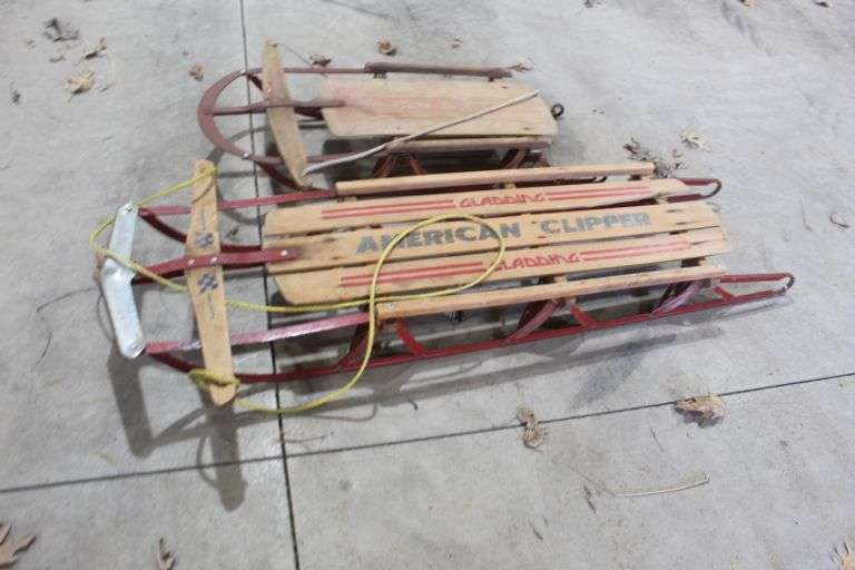 2 antique steel rail sleds - Lee Real Estate & Auction Service