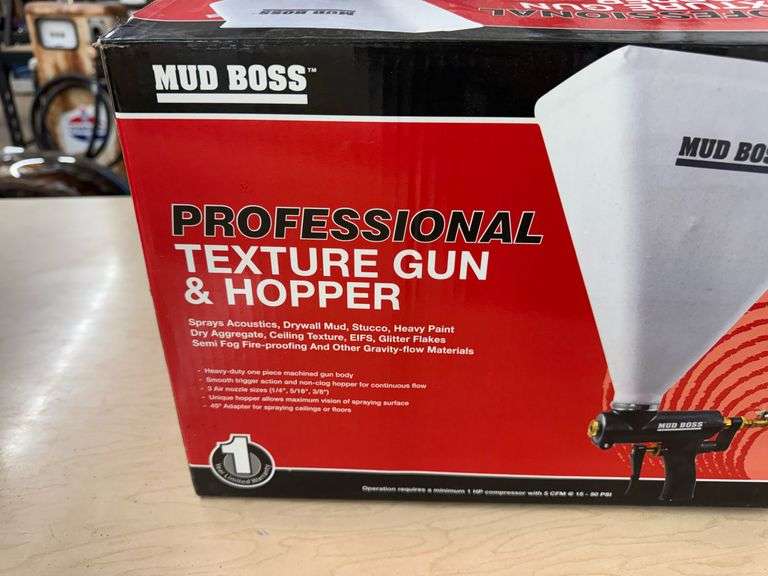 Mud Boss Texture Gun & Hopper - Lee Real Estate & Auction Service