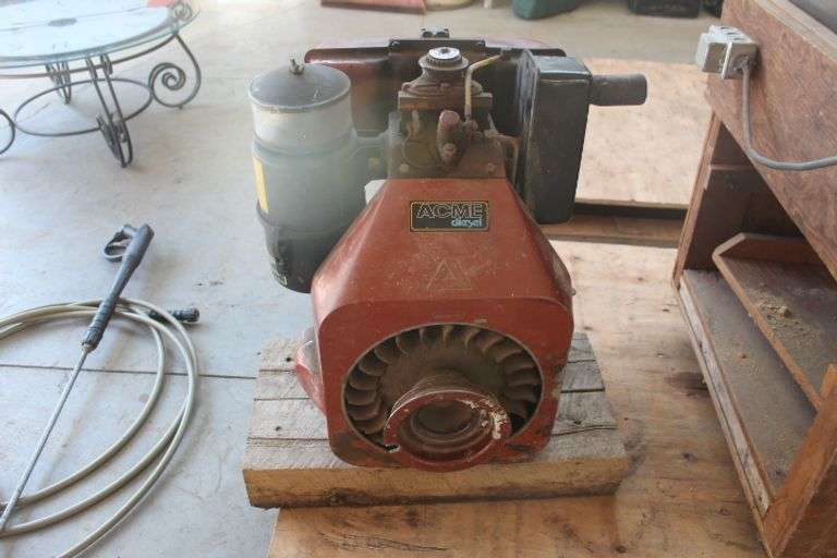 Acme single cyl. Diesel engine, horizontal shaft - Lee Real Estate ...
