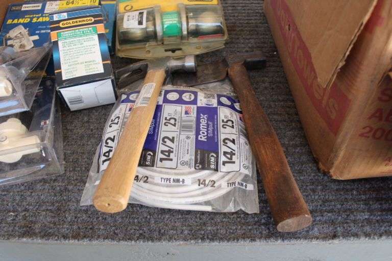 Box of misc. tools & hardware - Lee Real Estate & Auction Service