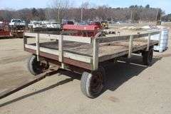8' x 12' flat bed wagon w/NH 15 running gear - Lee Real Estate ...