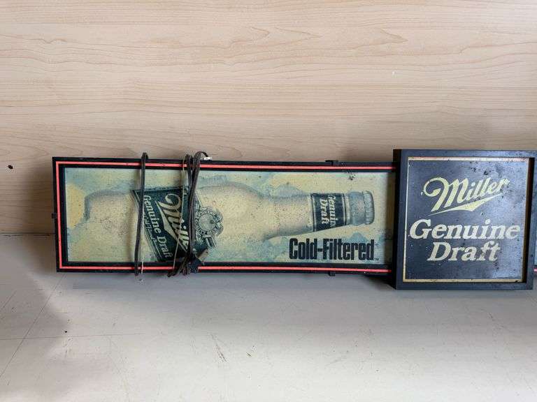 50" Miller Genuine Draft Sign - Lee Real Estate & Auction Service