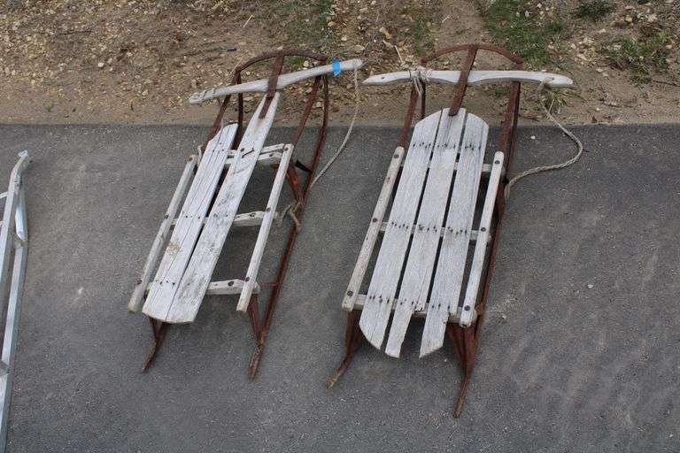 2 antique steel rail sleds - Lee Real Estate & Auction Service