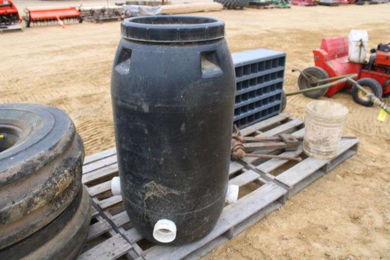 Homemade barrel chicken feeder - Lee Real Estate & Auction Service