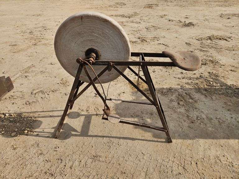 Antique Peddle Wheel Stone Sharpener - Lee Real Estate & Auction Service