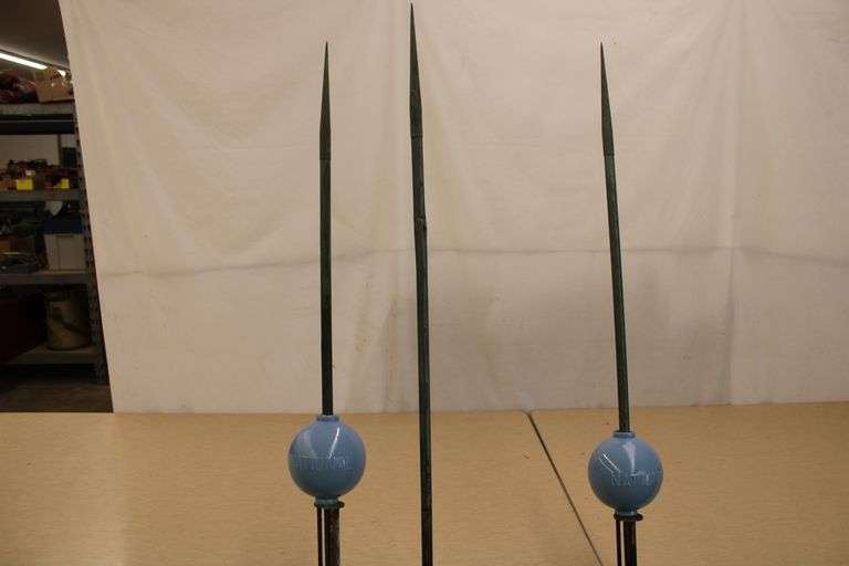 3 antique lightning rods - Lee Real Estate & Auction Service