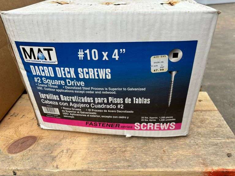 (2) 10-Pound Boxes of 4" Deck Screws - Lee Real Estate & Auction Service