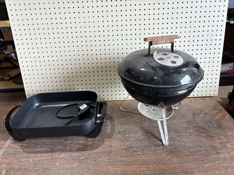 Small Weber Grill + Elect. Pan/Fryer - Lee Real Estate & Auction Service