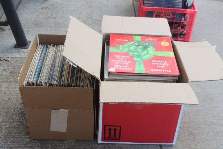 2 lg. boxes of vinyl records - Lee Real Estate & Auction Service