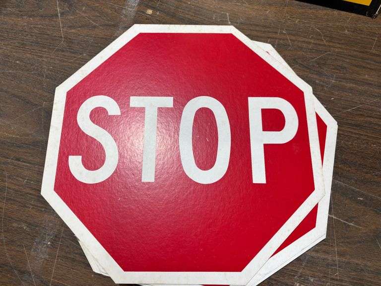 Stop Signs & Stop Ahead Signs - 12" x 12" - Lee Real Estate & Auction ...