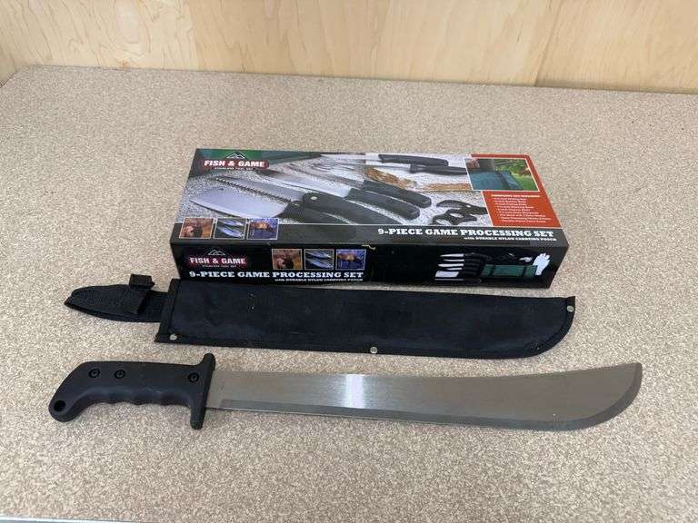 Machete & 9 Pc Game Processing Set - Lee Real Estate & Auction Service