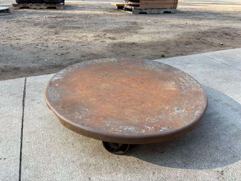 30" steel barrel cart on casters - Lee Real Estate & Auction Service