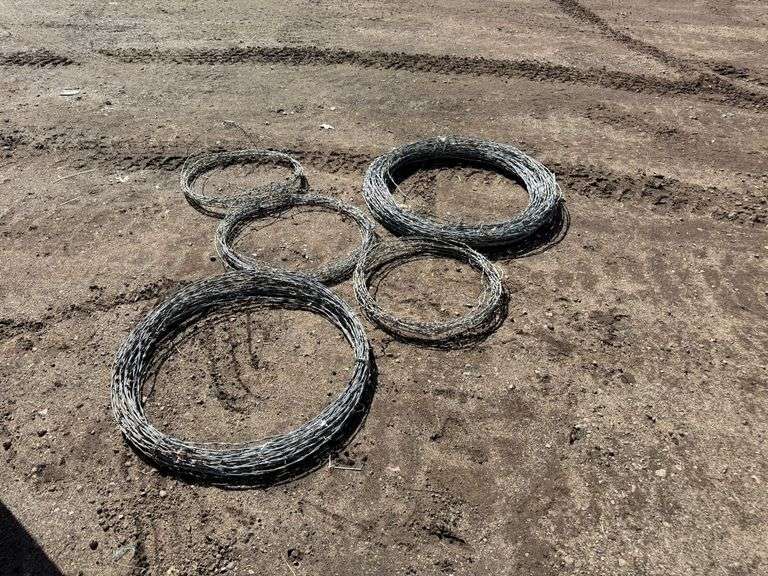 (5) Hand Coils of Barbed Wire - Lee Real Estate & Auction Service