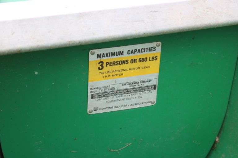 Coleman 17' Ramex Canoe, read more - Lee Real Estate & Auction Service