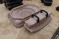 Plastic sand box w/cover & teeter totter - Lee Real Estate & Auction ...