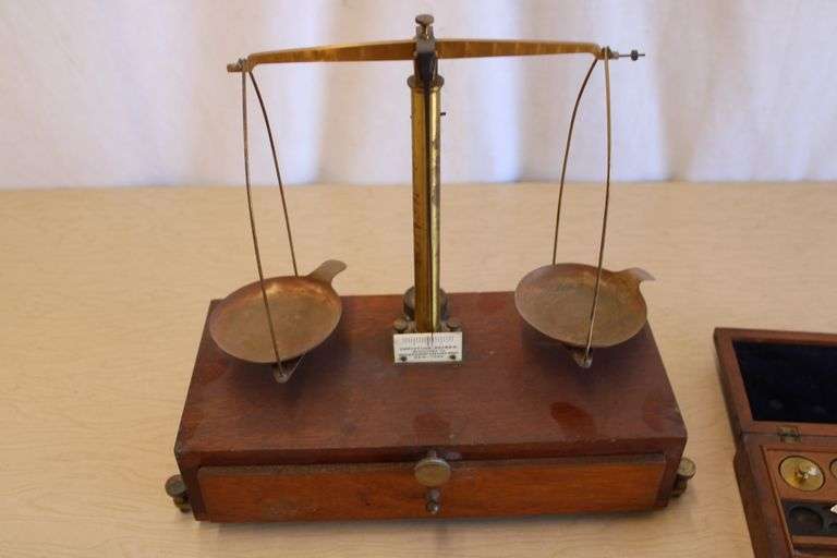 Antique Christian Becker scale w/weights - Lee Real Estate & Auction ...