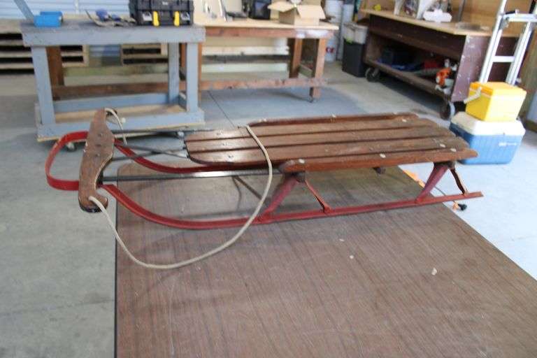 4' antique steel rail sled - Lee Real Estate & Auction Service