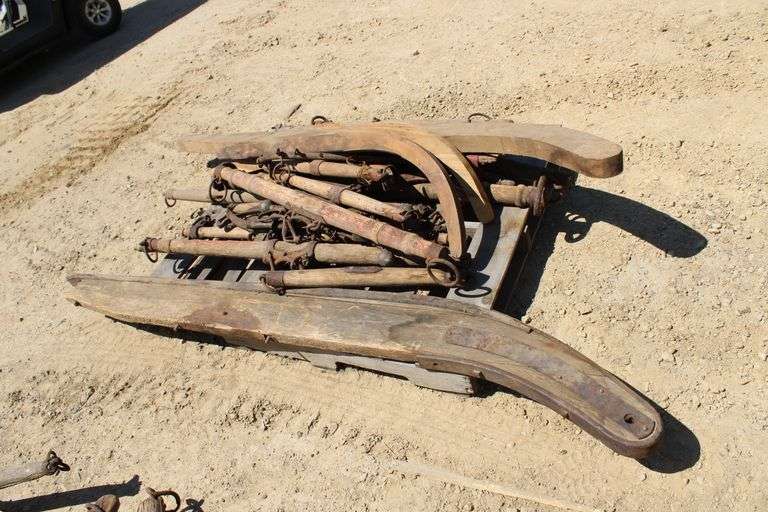Pallet of neck yokes, sled runners & misc. horse related - Lee Real ...