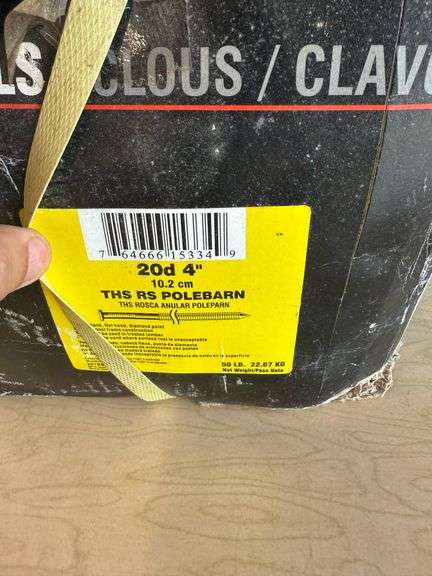 50lb Box of 4" Pole Barn Spikes - Lee Real Estate & Auction Service