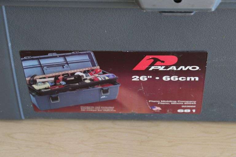 26" plastic Plano tool box w/misc. tools - Lee Real Estate & Auction ...