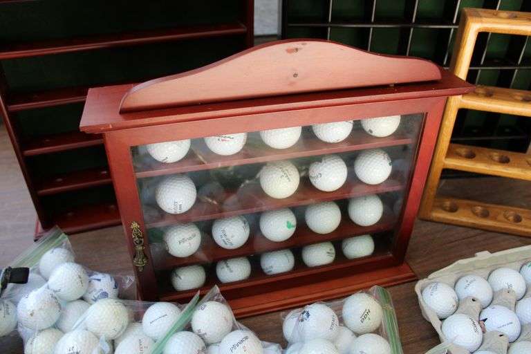 4 golf ball display racks w/balls, tees & other - Lee Real Estate ...
