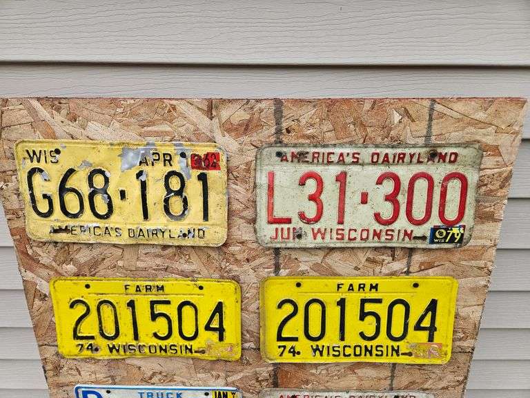 Vintage License Plate Display - Lee Real Estate & Auction Service