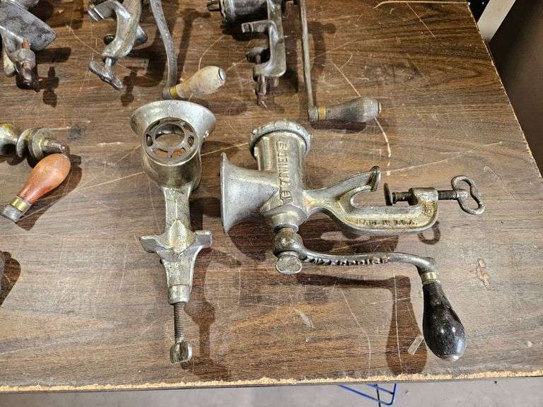 Collection of Antique Meat Grinders - Lee Real Estate & Auction Service