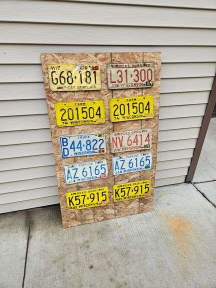 Vintage License Plate Display - Lee Real Estate & Auction Service