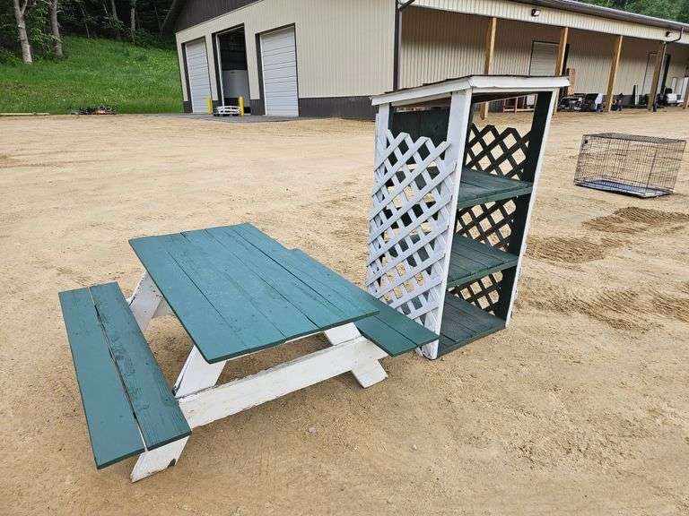 Picnic Table & Outdoor Shelf - Lee Real Estate & Auction Service