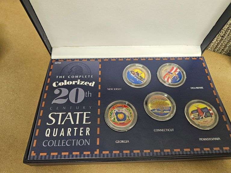 Silver Eagle& (5) Colorized State Quarters - Lee Real Estate & Auction ...