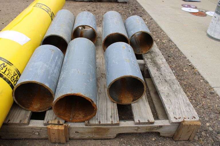 7 pc. of 6" steel pipe cut offs - Lee Real Estate & Auction Service