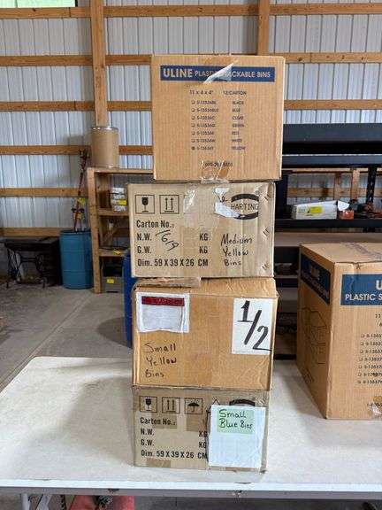 Various New Stackable Bins - Lee Real Estate & Auction Service