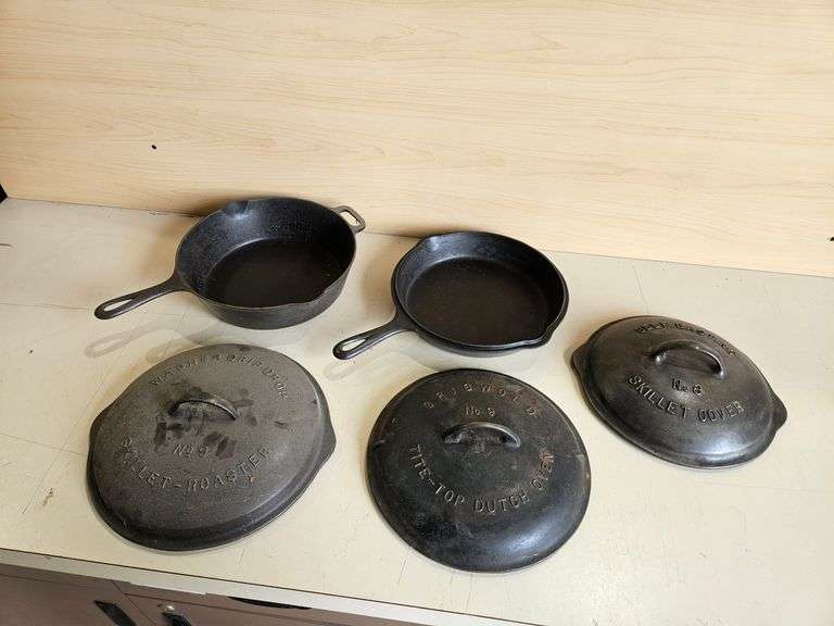 Cast-Iron Fry Pans & Mismatch Lids - Lee Real Estate & Auction Service