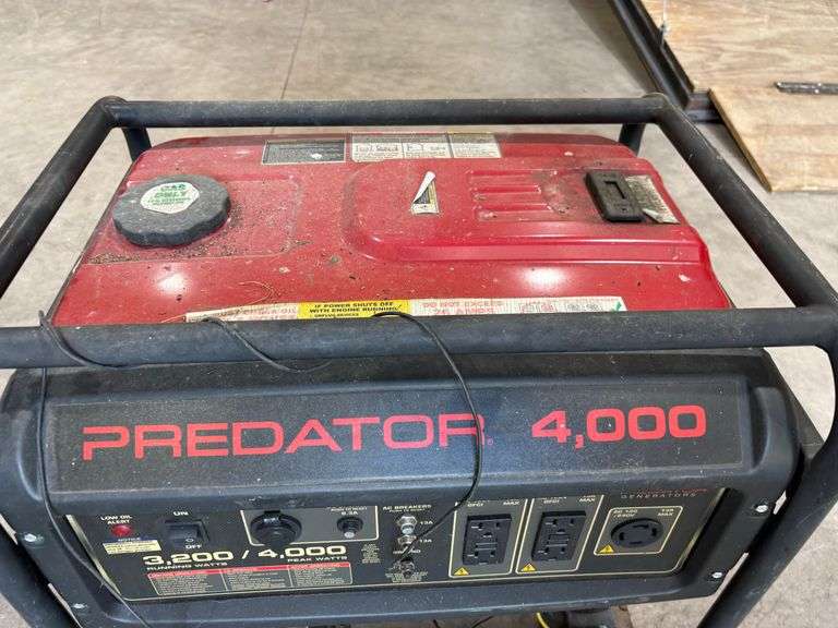 Predator 4000w Generator - Lee Real Estate & Auction Service