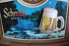 Schmidt lighted beer sign, works - Lee Real Estate & Auction Service