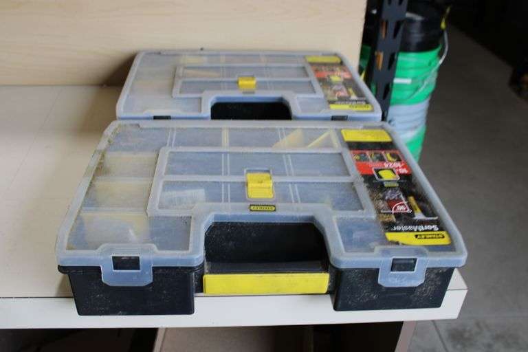 2 Stanley plastic organizers w/hardware - Lee Real Estate & Auction Service