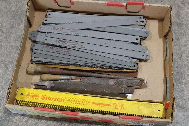 Lg. flat of new hack saw blades, 14 & 18" - Lee Real Estate & Auction ...
