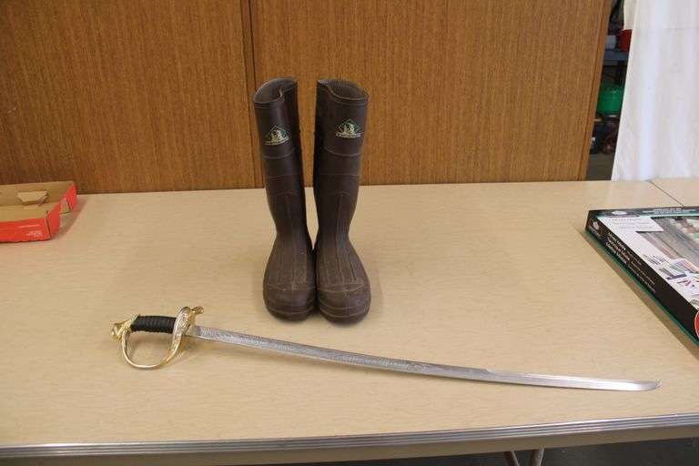 US Marine sword & rubber boots - Lee Real Estate & Auction Service