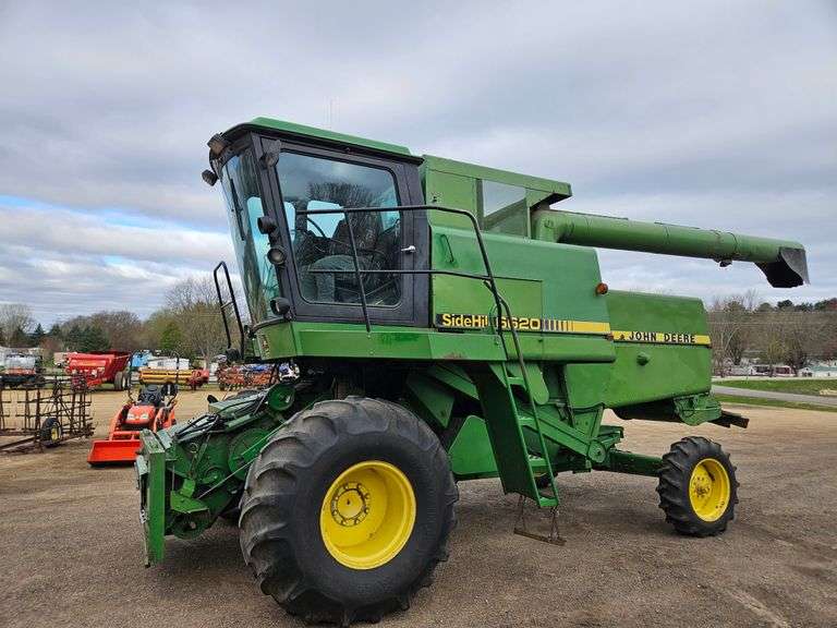 John Deere Side Hill 6620 Combine with Corn & Bean Heads (Updated ...