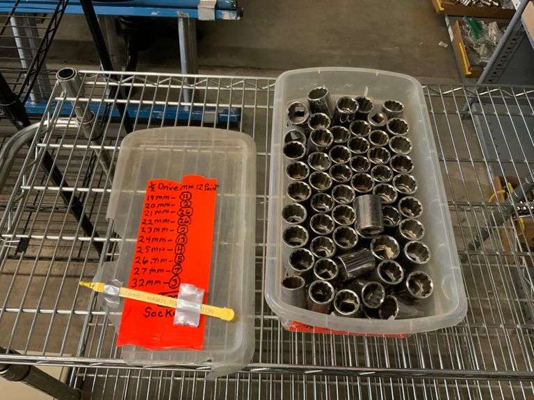 Shoe Box Container W/ 1/2 Drive MM 6 & 12- Point Sockets - Hamilton ...