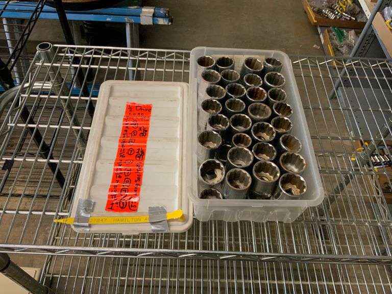 Shoe Box Container W/ 1/2 Drive Sockets - Hamilton-Maring Auction Group