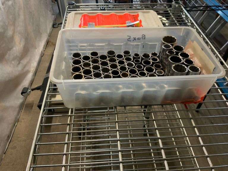 Shoe Box Container W/ 1/2 Drive 12- Point Sockets - Maring Auction Co LLC
