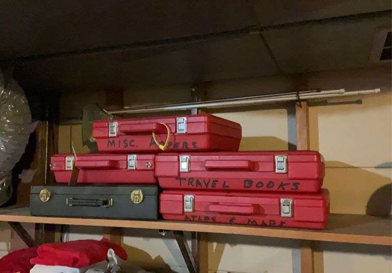 5 empty storage boxes - Hamilton-Maring Auction Group
