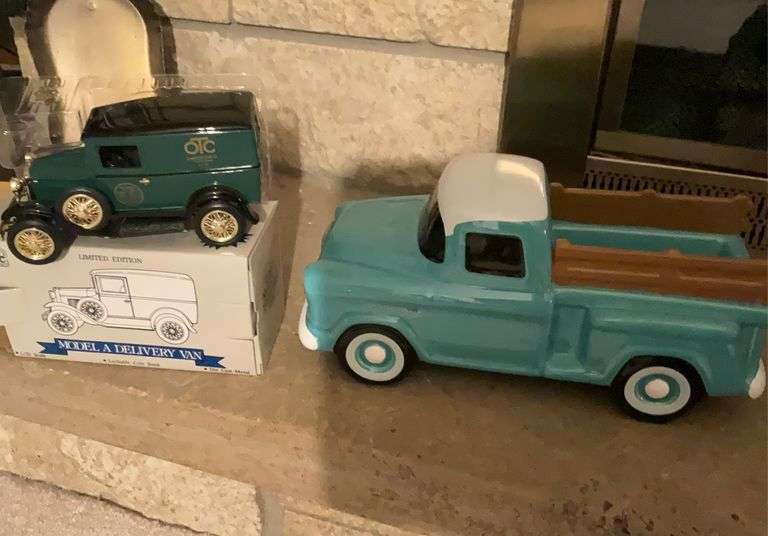Toy Chevy truck planter and model A delivery van - Hamilton-Maring ...