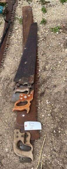 (2) Small Wood Saws, Primitive Log Saw - Hamilton-Maring Auction Group
